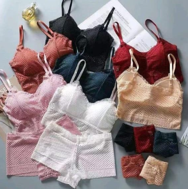 Net Padded Bra Set - Cosmetics Store- Padded Bra Set in Pakistan